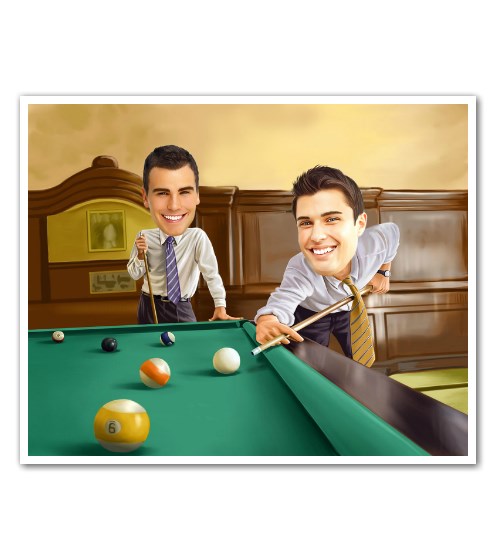 Pool Player Caricature from Photos