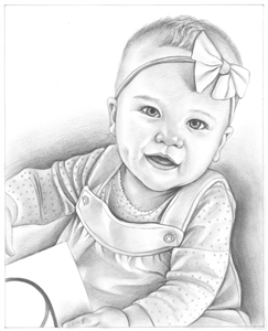Pencil Sketch Child Portrait from Photo