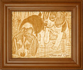 Wood Engraved Dog Memorial