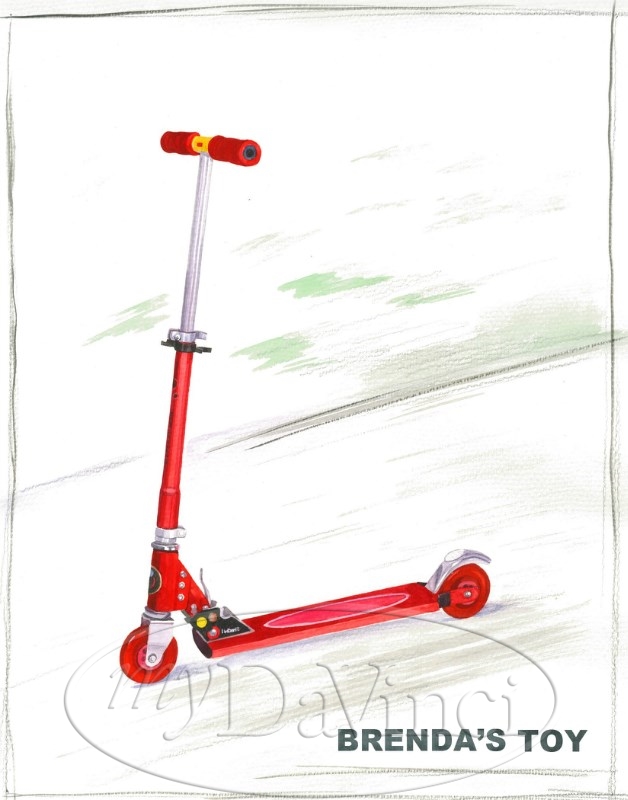Red Scooter Watercolor