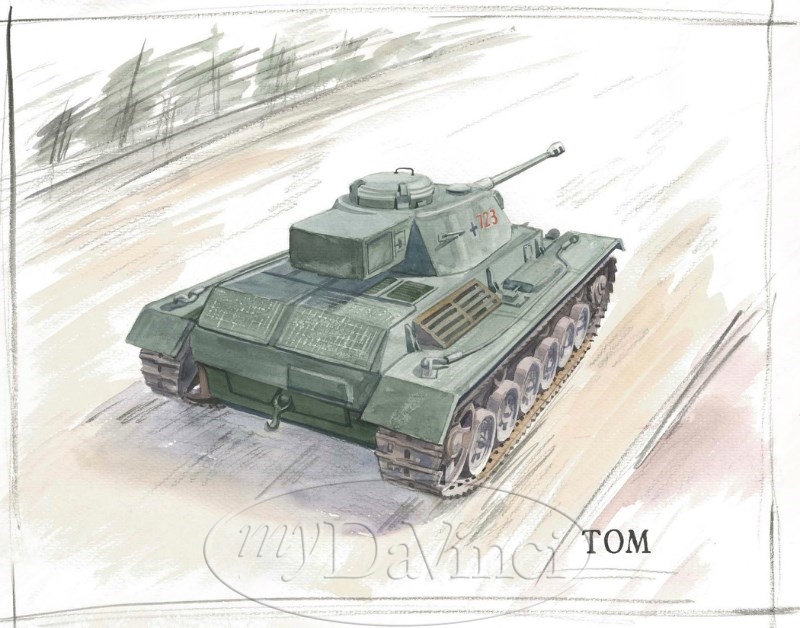 Roll Out! Tank Watercolor