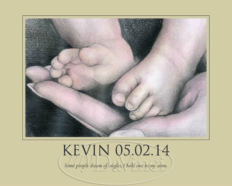 Baby Bliss - Pencil Sketch Print with Custom Text for Baby Shower Gift
