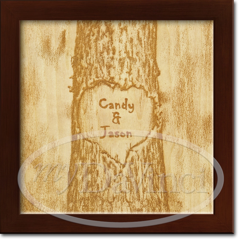 Wood Engraved Love Trunk