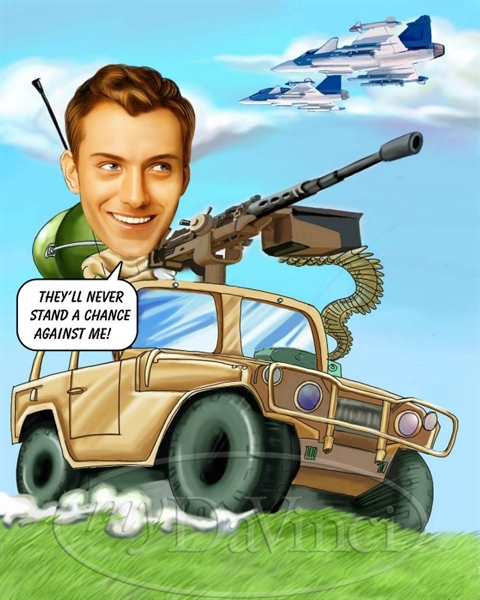 Tank Driver II Caricature from Photos