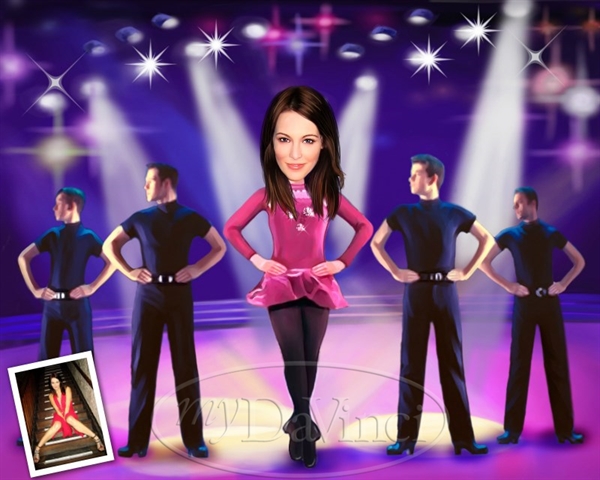 Irish Step Dancing Girl Caricature from Photos