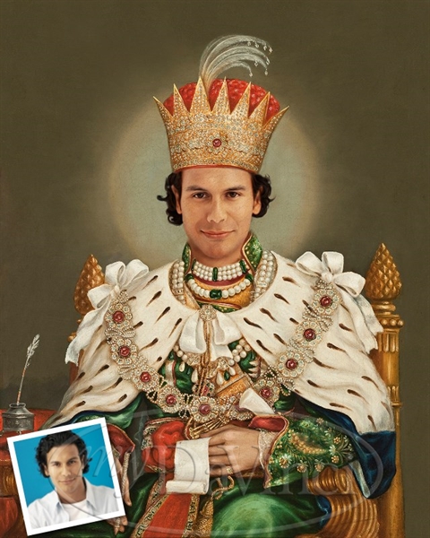 Custom Royal Portrait King Nasir from Photo