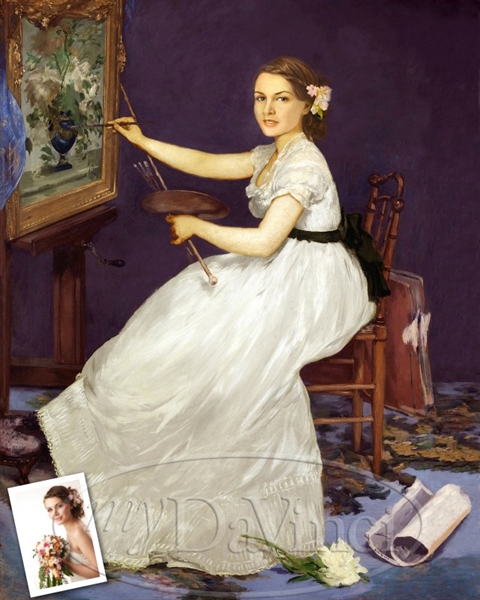 Portrait of Painter Eva - Personalized Masterpiece from Photo