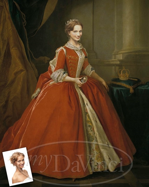 Custom Royal Portrait Princess Maria Amalia from Photo