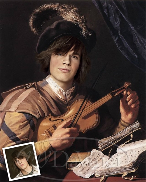 Custom Renaissance Portrait The Violin Player from Photo